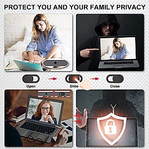 Webcam Cover, Halalili [2 Pack] 0.027 Inch Ultra-Thin Web Camera Cover Slide Compatible with MacBook, Laptop, PC, Computer, iMac, iPad, iPhone 8/7/6 Plus, Protect Your Privacy and Security