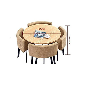 Office Reception Round Table- Conference Reception Room Coffee Table with Chair, Bedroom Office Reception Desk and Chair Set 1 Table and 4 Chairs Home Dining Table and Chair Combination Living Room (C