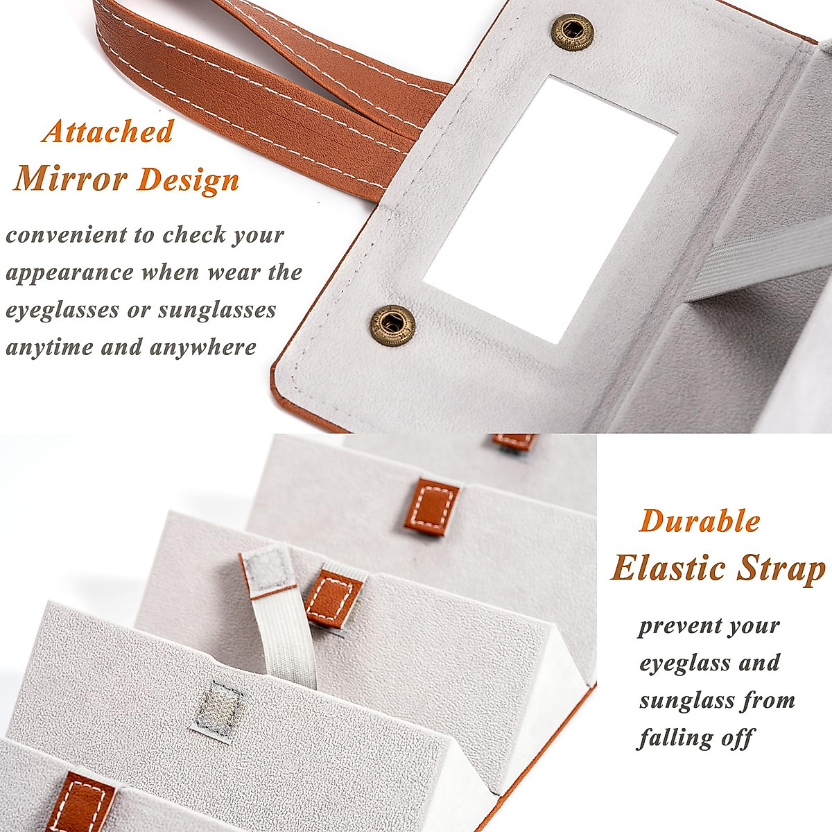 Travel Sunglasses Organizer Case Sunglass Travel Case Multiple Pairs Travel Glasses Case Eyeglasses Storage Holder Box 5 Slot for Women Men(Black+Red)