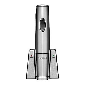 Waring Commercial WWO120 Portable Electric Wine Bottle Opener with Recharging Station,Silver