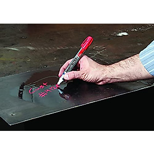 Markal 96960- Paint-Riter+ Oily Surface Liquid Paint Marker with 1/8in Bullet Tip, For Superior Marking Performance on Oily and Greasy Surfaces, White Color (Pack of 12), Made in USA