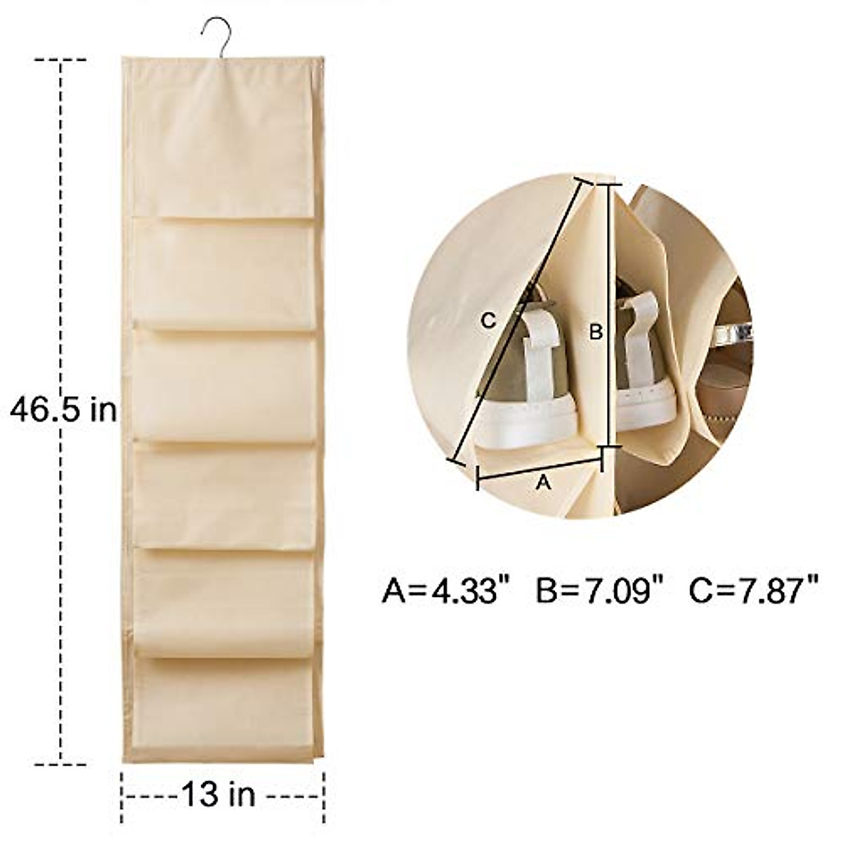 JIAMI HOME Closet Shoe Rack for Closet Shoe Storage Organizer 2 Pack Shoe Holder with Hanger