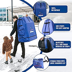 Extra Large- Super Duty Stroller Cover-Extends from 40-50” Tall With Oversized Catabiner-Created for EVENFLO WONDERFOLD, DOONA, JEEP, BOB, VEER, THULE, UPPABABY & more. Protects Wagons, Double, Single Joggers & Strollers for Airplane Travel.