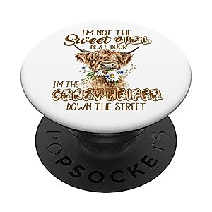 Floral Baby Highland Cow Bandana Not Today Heifer Cow Farmer PopSockets Swappable PopGrip