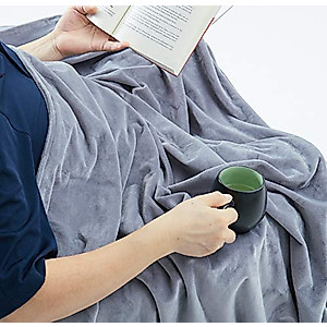 Roomate Weighted Blanket & Removable Cover - Resist Water Spills, 2 Models for Kids and Adults - Cool Breathable Inner & Ultra-Soft Minky Fleece Cover , Grey, 36''48''- 7LB