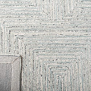 Safavieh Micro-Loop Collection 3' x 5' Light GreyIvory MLP176F Handmade Premium Wool Entryway Living Room Foyer Bedroom Accent Rug