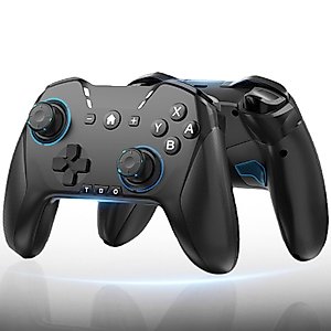 Wireless Switch Pro Controller, Bluetooth Controller Compatible for Switch/Lite/OLED/PC/IOS/Android/iPhone/Phone/Steam/Mac/iPad/TV,Support Macro Programmable/6-Axis/Wakeup/Turbo/Vibration Screenshot (HD-6500 Black)