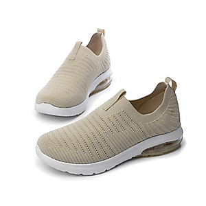 SIRUIYUAN Womens Walking Shoes Slip On Casual Mesh Comfortable Athletic Breathable Running Sneakers Lightweight Tennis Yoga Shoes Color Black Size 8