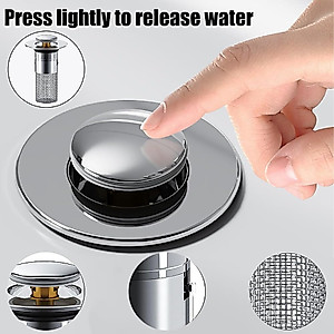 xinchengbo Stainless Steel Floor Drain Filter, 2024 Upgrade Pop up Sink Hair Catcher, Removable Universal Bathroom Sink Strainer, Be Used for Bathroom Laundry Bathtub Kitchen (1Pc)