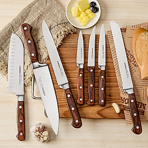 AOKEDA 15-Piece Kitchen Knife Set with Block, Stainless Steel Knives, include Sharpener, Poultry Shears (Classic Pakkawood)