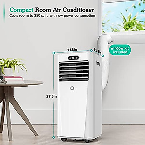 8500 BTU Portable Air Conditioner with Remote Control Cool to 350 square feet, Touch Screen, Portable AC Unit with Cooling, Dehumidifier, Fan 3-in-1