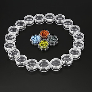 Accmor 100 Pieces 3g Empty Clear Plastic Sample Containers with Lids Cosmetic Pot Jars with 5 Pieces Mini Spatulas by Accmor