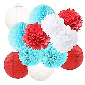 Dr. Seuss The Cat in The Hat Birthday Decorations/Thing 1 and Thing 2 Party Decorations/Dr. Seuss Baby Shower Decorations Blue White Red/Circus Carnival Party Decorations/2023 Nurse Graduation