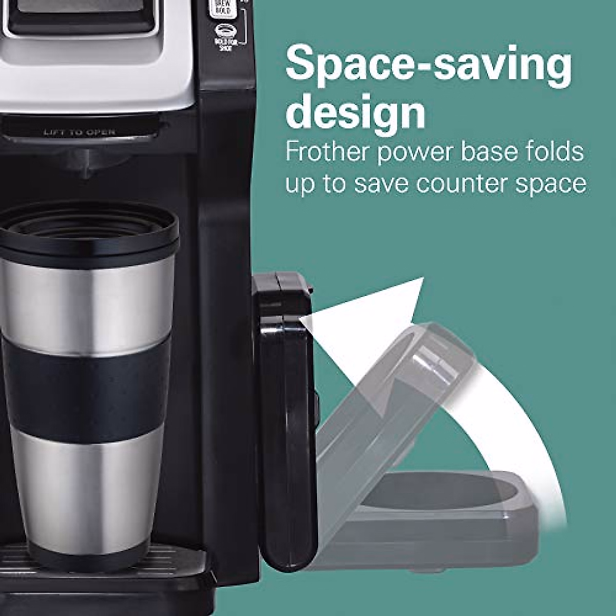 Hamilton Beach FlexBrew Single-Serve Coffee Maker with Milk Frother Compatible with K-Cup Pods and Grounds, 1cups, Black (49949)