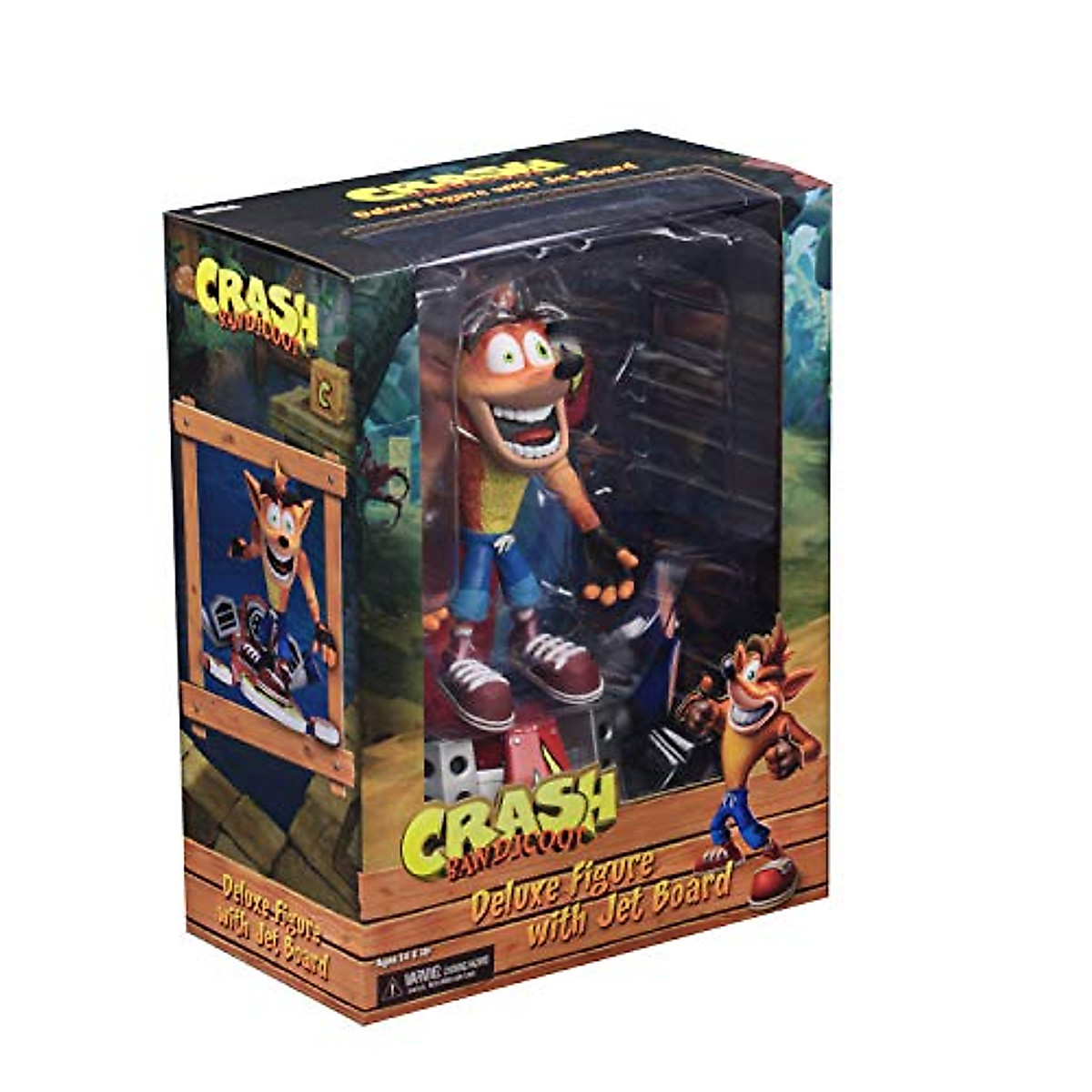 NECA Crash Bandicoot - 7” Scale Action Figure - Deluxe Crash with Jet Board