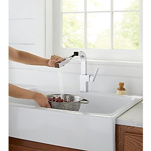 Danze Mid-Town Single Handle Pull-Out Kitchen Faucet with Snapback Retraction, Chrome