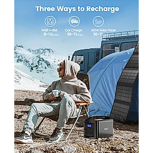 ORICO Portable Power Station 500w/ 650w Peak, Solar Battery Generator, 561Wh Backup Power Supply, 110V AC Output/60W PD for Camping, Trip, CPAP, Emergency and More