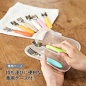 Edison Mama Noodle Falling Prevention Fork and Spoon Pumpkin & Carrot