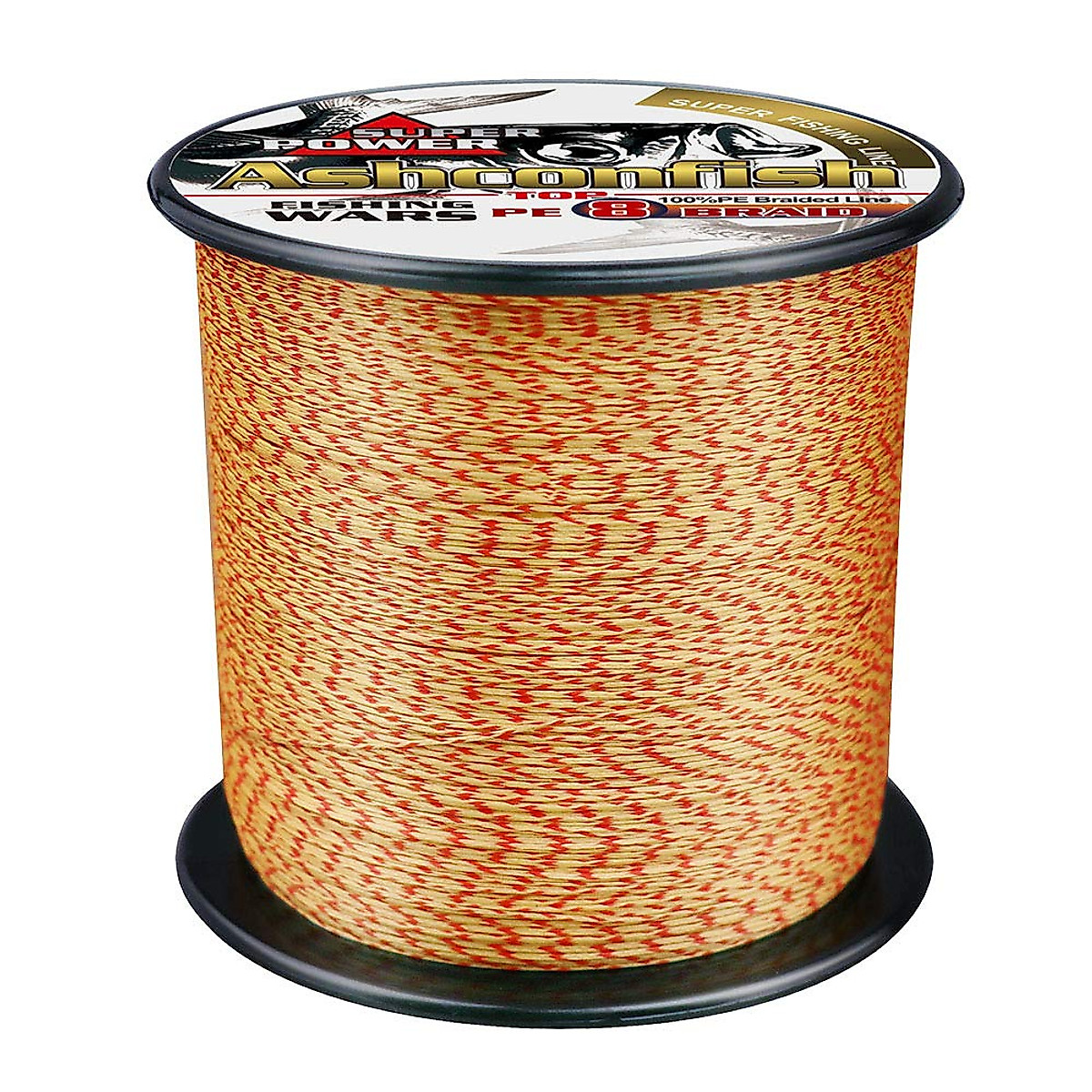 Ashconfish Braided Fishing Line- 8 Strands Super Strong PE Fishing Wire Heavy Tensile for Saltwater & Freshwater Fishing -Abrasion Resistant - Zero Stretch- 100M/109Yards 20LB Red and Yellow