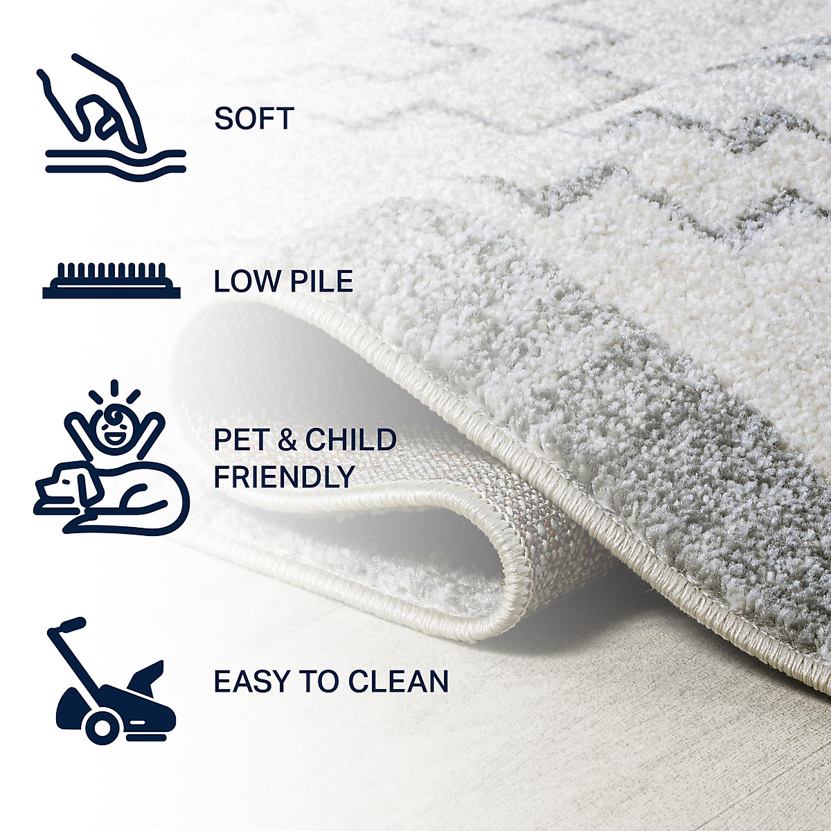 JONATHAN Y MOH200B-9 Amir Moroccan Beni Souk Indoor Area Rug, Bohemian, Scandinavian, Transitional, Bedroom, Kitchen, Living Room, Easy-Cleaning, Non-Shedding, 9 X 12, Cream/Gray