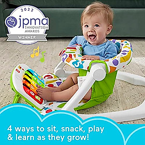 Fisher-Price Portable Baby Chair, Deluxe Sit-Me-Up Seat with Kick & Play Piano Learning-Toy and Snack Tray for Babies and Toddlers