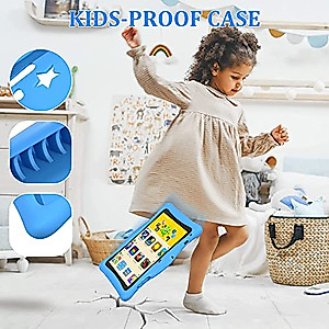 SGIN Android 12 Kids Tablet, 10 Inch Tablet for Kids, 2GB+32GB Toddlers Learning Tablet with Case, Parental Control, Games, Dual Camera, Bluetooth, WiFi(Blue)