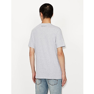 A|X ARMANI EXCHANGE mens Crew Quited Logo Tee T Shirt, Heather Grey, Medium US