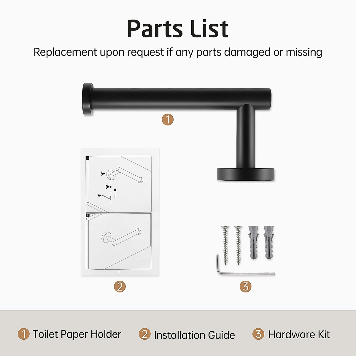 KES Black Toilet Paper Holder, Bathroom Tissue Holder Paper Roll SUS 304 Stainless Steel Wall Mount Matte Black, A2175S12-BK