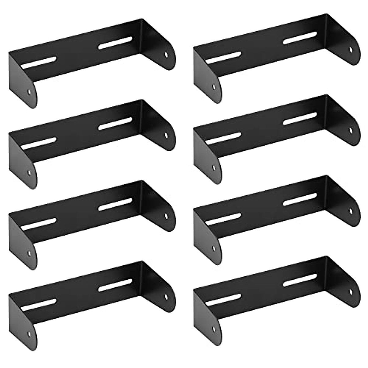 8 PCS Adjustable Universal Replacement Mounting Bracket for CB Radio Transceiver & Scanners, Steel Surface Black Powder Coated