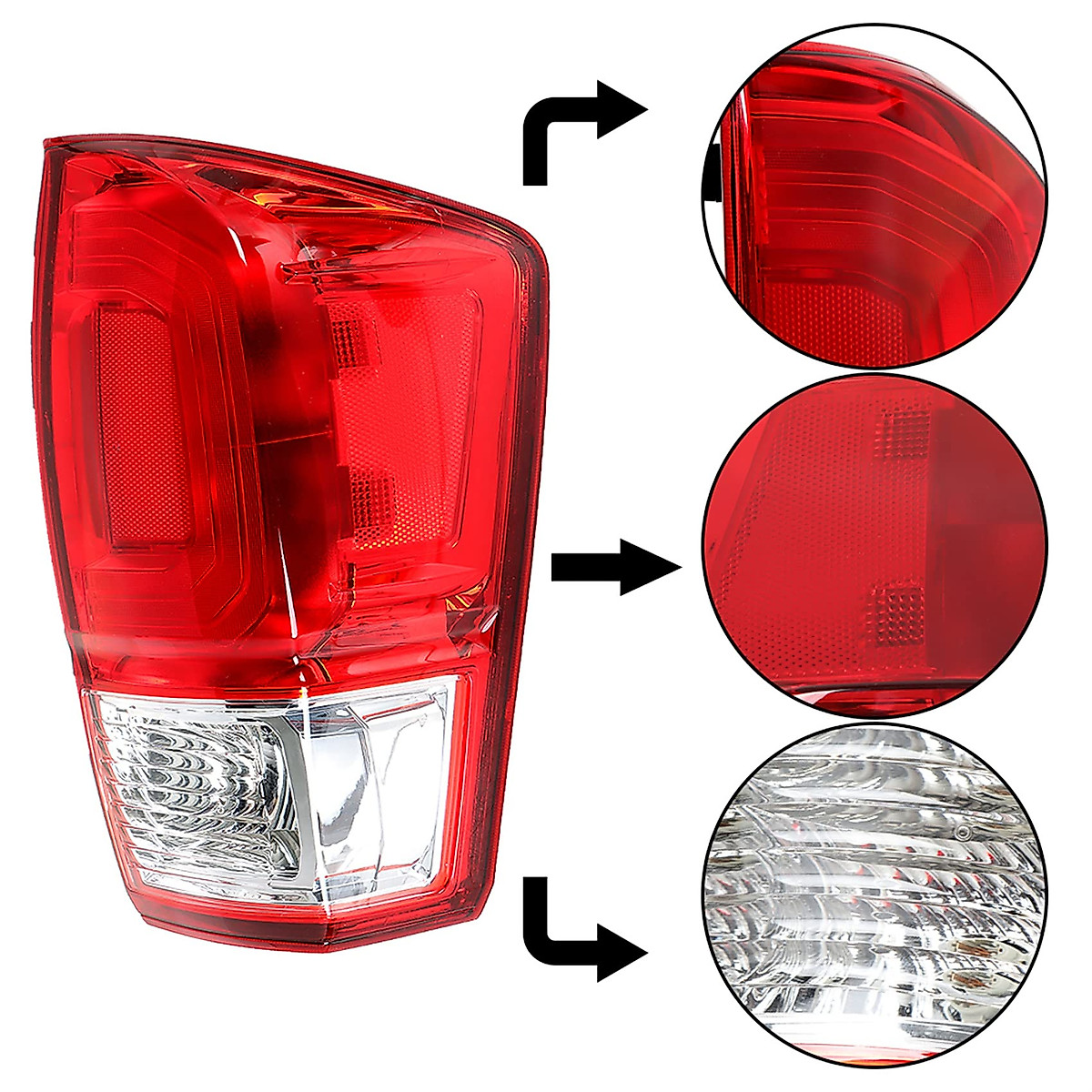 Passenger Right Side Rear Tail Light Brake Lamp Assembly Replacement for 2016 2017 Toyota Tacoma SR SR5 81550-04170