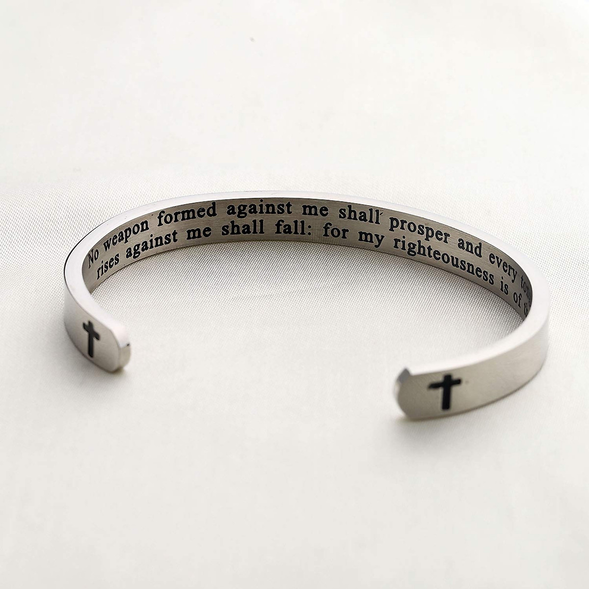 Gzrlyf Isaiah 54:17 Bracelet No Weapon Formed Against Me Shall Prosper Bracelet Religious Gifts (Cuff Bracelet)