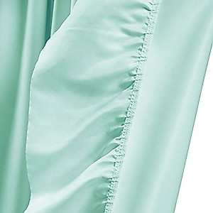 Lush Decor Reyna Ruffle Window Curtain Panel Set, Pair, 54" W x 84" L, Light Blue - Flowy Curtain - Romantic Ruffle Curtains for Bedroom, Living room, or Dining Room - Farmhouse & Cottage Home Decor