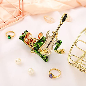 QIFU-Hand Painted Enameled Frog Style Decorative Hinged Jewelry Trinket Box Unique Gift For Home Decor