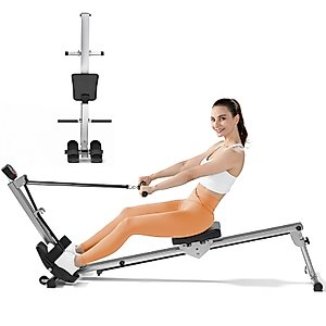 Rowing Machine for Home Use, Row Machine Rower with Adjustable Resistance, Hyper-Quiet Rower Machine Supports 300LBS, 2024 Upgraded Version