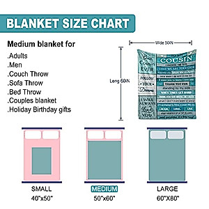 Pezolen Cousin Gifts for Women Blanket 60"X50", Best Cousin Gifts for Women, Gifts for Cousins Female, Cousin Gifts for Men, Cousin Gifts for Women Birthday,Christmas, Cousin Gift