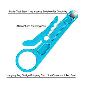 Mini Wire Stripper, 6 Pcs Network Wire Stripper Punch Down Cutter for Network Wire Cable, RJ45/Cat5/CAT-6 Data Cable, Telephone Cable and Computer UTP Cable