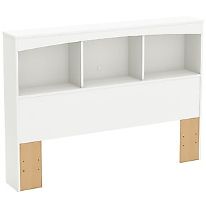 South Shore Step One Bookcase Headboard, Full, Pure White