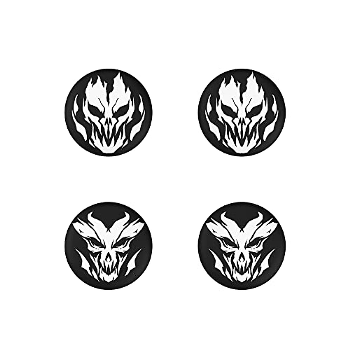 PlayVital Thumb Grip Caps for ps5/4 Controller, Silicone Analog Stick Caps Cover for Xbox Series X/S, Thumbstick Caps for Switch Pro Controller - Fire Demons