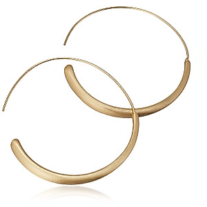 Lucky Brand Women's Brushed Gold Modern Hoop Earrings, One Size