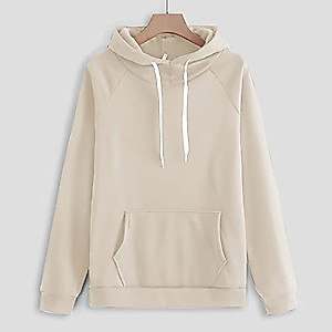 Women's 2023 Fall 2 Piece Outfits Long Sleeve Hooded Sweatshirt and Sweatpants Jogging Suits Sweat Loungewear Sets Men's Tracksuits High Waist Jogger Sweatpants Set A4-Beige, Medium