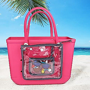 Accessories Inserts for Bogg Bag, Clear Zipper Insert Bags compatible with Bogg bag Insert Pocket for Decorative Travel Bag Organizer Storage