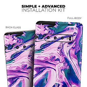DesignSkinz Liquid Abstract Paint V37 Protective Vinyl Decal Wrap Skin Cover Compatible with The Samsung Galaxy S20 (Screen Trim & Back Glass Skin)