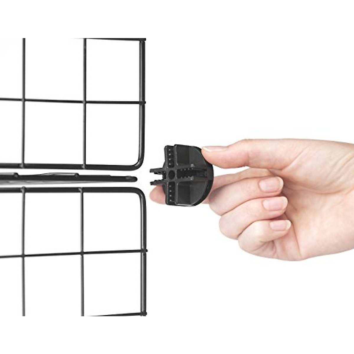 Whitmor Storage Cubes - Stackable Interlocking Wire Shelves - Black (Set of 6)