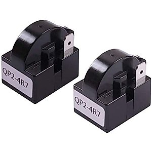 AKOAK 2 Pcs/Pack QP2-4R7 4.7 Ohm 1 Pin Refrigerator PTC Starter Relay Black
