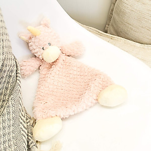 DEMDACO Wendy Unicorn Rose Pink Children's Plush Rattle Blankie