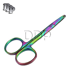DDP MULTI TITANIUM COLOR RAINBOW STITCH SCISSORS 3.5" STAINLESS STEEL