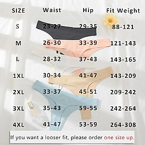 CINVIK Womens Thongs No Show Seamless Thong Underwear, Ice Silk Breathable & Cooling Assorted Hipster Tanga Packs, Size L