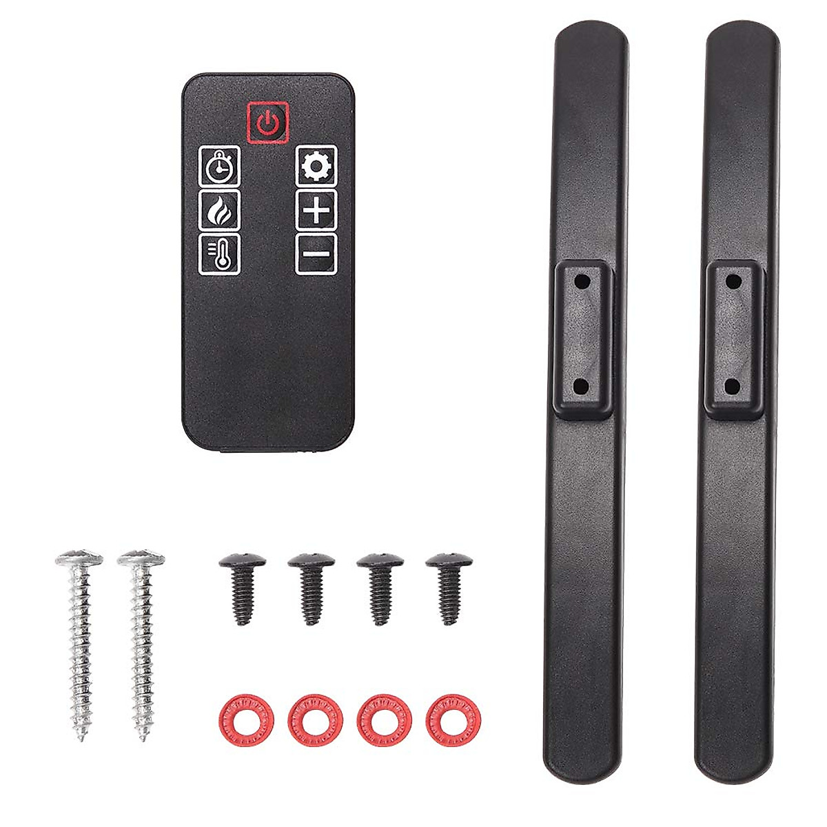 Winado 36'' Wall Mounted/Freestanding Electric Fireplace, Heat Adjustable, 3 Brightness Settings, 6 H Timer, Remote Control, Overheating Safety Protection, Fireplace Heater for Indoor Use, Black