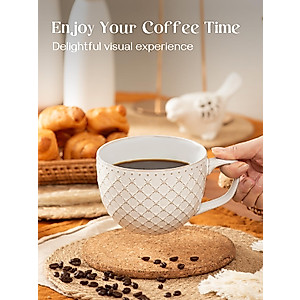 DOWAN 24oz Coffee Mugs, Large Soup Mugs with Handle for Enjoying Coffee, Soup, Ramen and Cereal at Home or in the Office. (Mug set of 4)