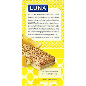 LUNA Bar - LemonZest Flavor - Gluten-Free - Non-GMO - 7-9g Protein - Made with Organic Oats - Low Glycemic - Whole Nutrition Snack Bars - 1.69 oz. (12 Pack)